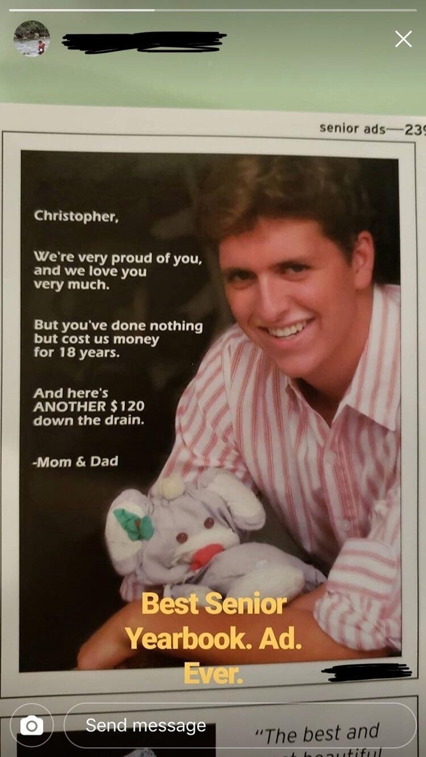 Best Senior Yearbook Ad Ever Meme Guy