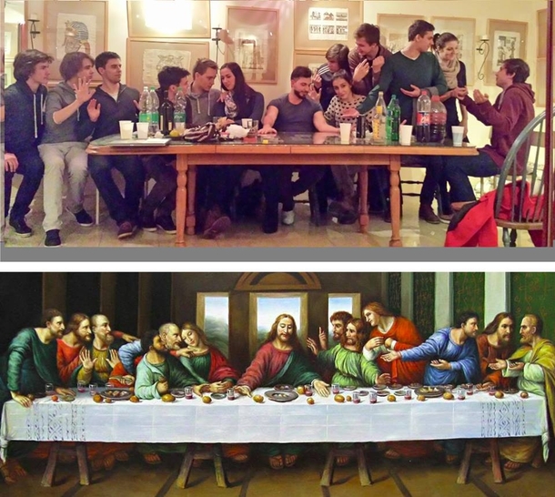 So we were drinking and tried to recreate a famous painting This is our ... So we were drinking and tried to recreate a famous painting This is our ...